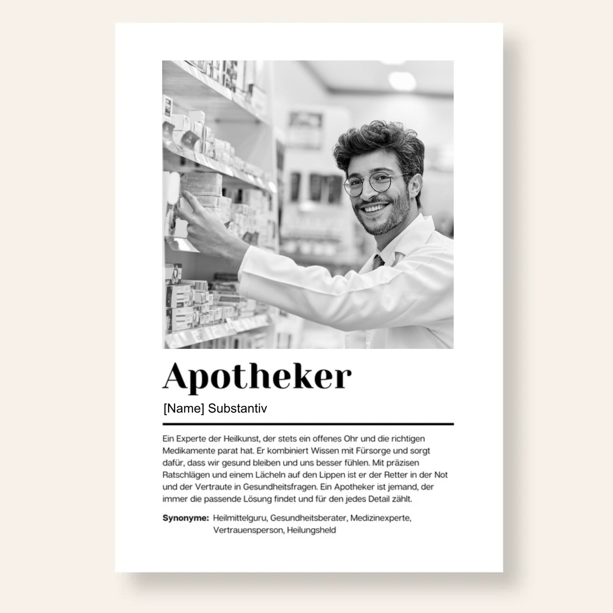 Fotoposter Definition APOTHEKER personalisiert – KLEIBT.de