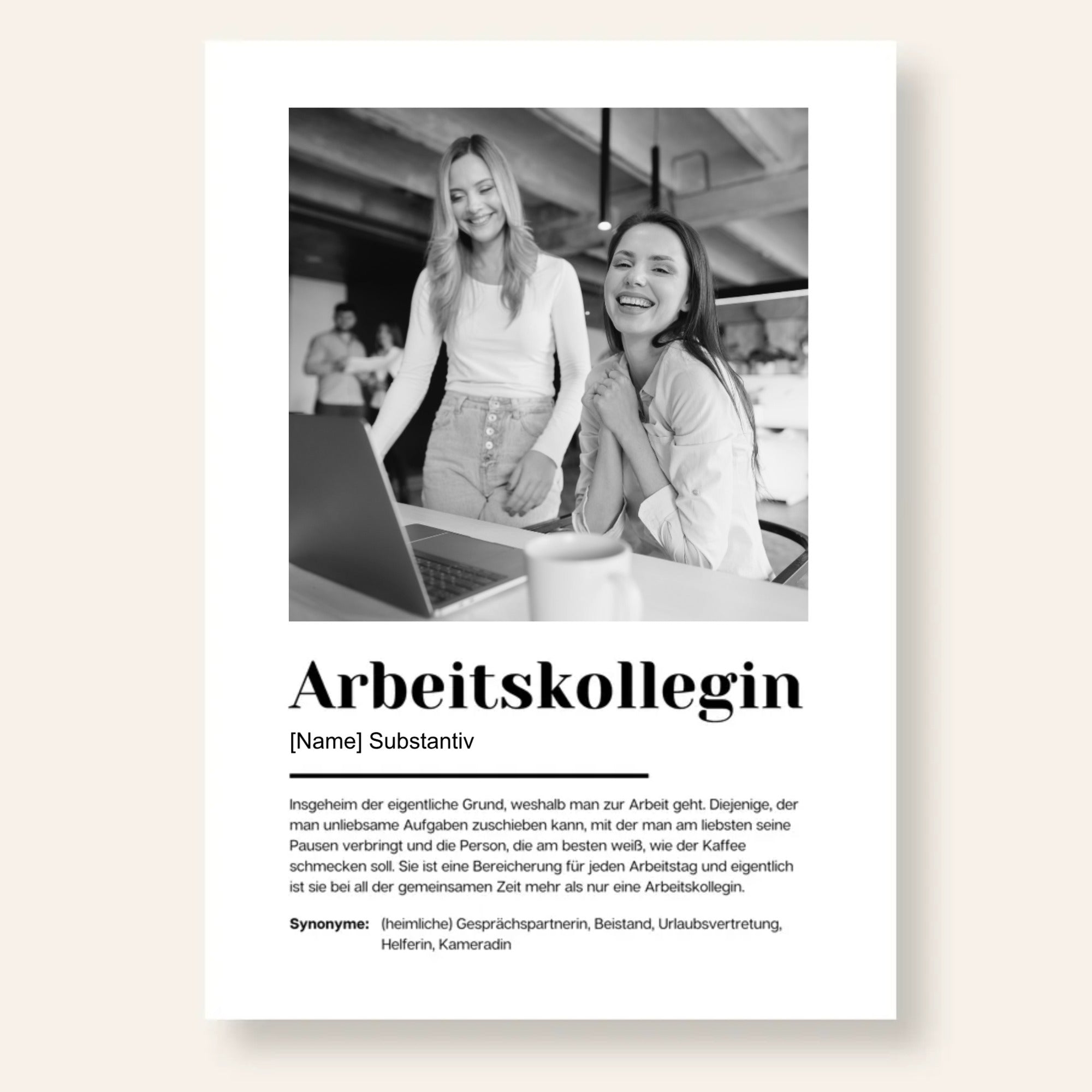 Fotoposter Definition ARBEITSKOLLEGIN personalisiert – KLEIBT.de